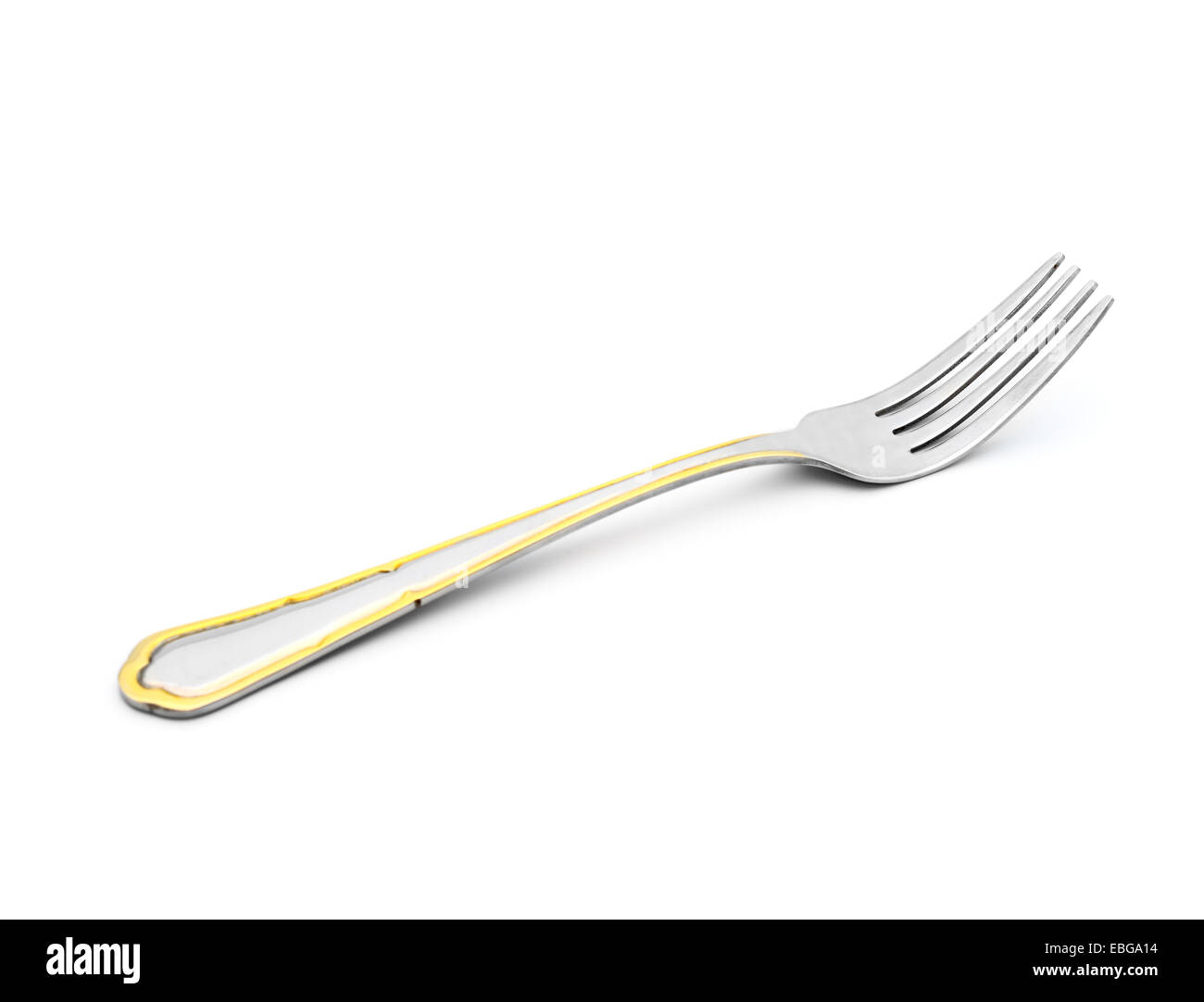 Fork on white background close-up isolate Stock Photo - Alamy