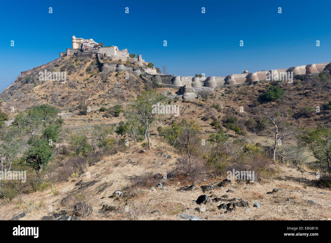 Kumbhalgarh Fort or Kumbhalmer Fort with a fortified wall, Kumbhalgarh ...