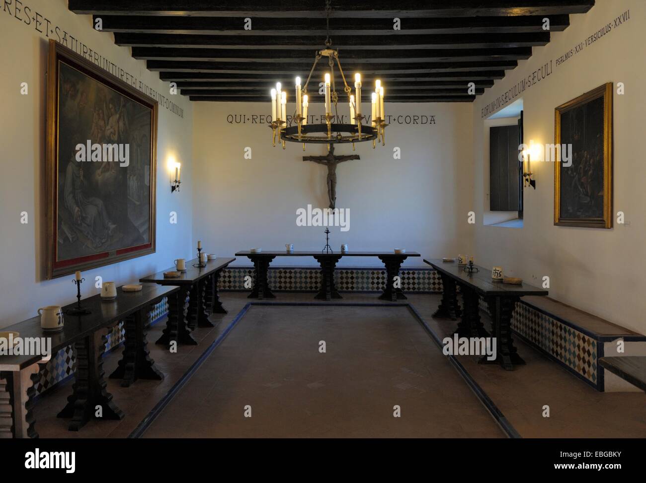 La Rabida Friary or Convento de Santa María de la Rábida, dining hall ...