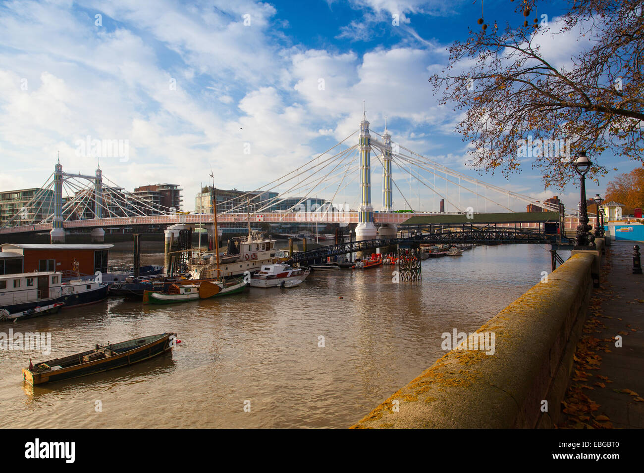 London,England-November 18,2011:The Albert Bridge.It is a road bridge ...