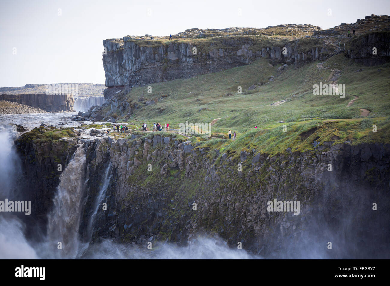 Dettifoss Waterfall in Iceland at overcast weather. Horizontal shot ...