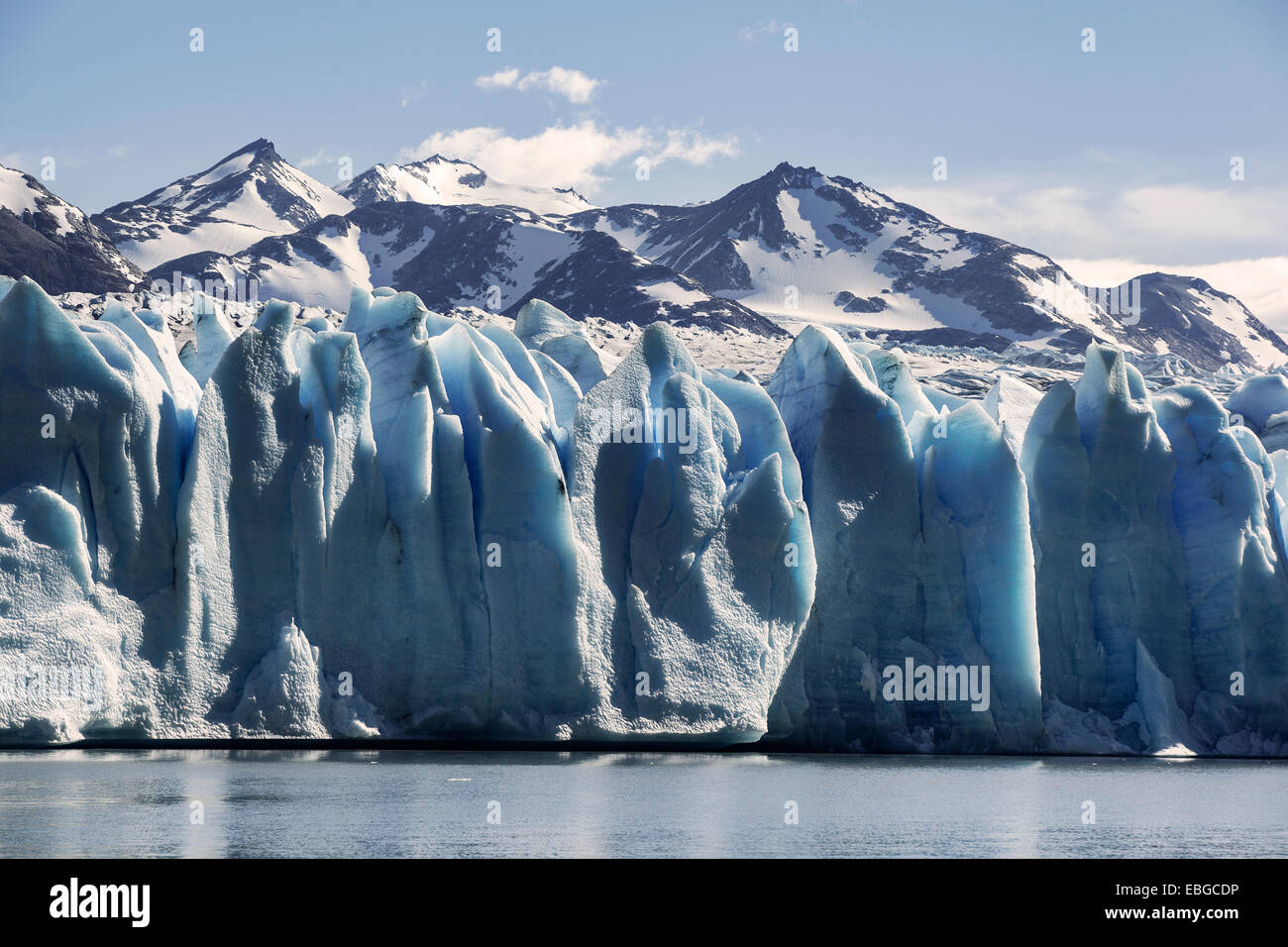 Grey Glacier, glacier front at the Grey Lake, Torres del Paine National ...
