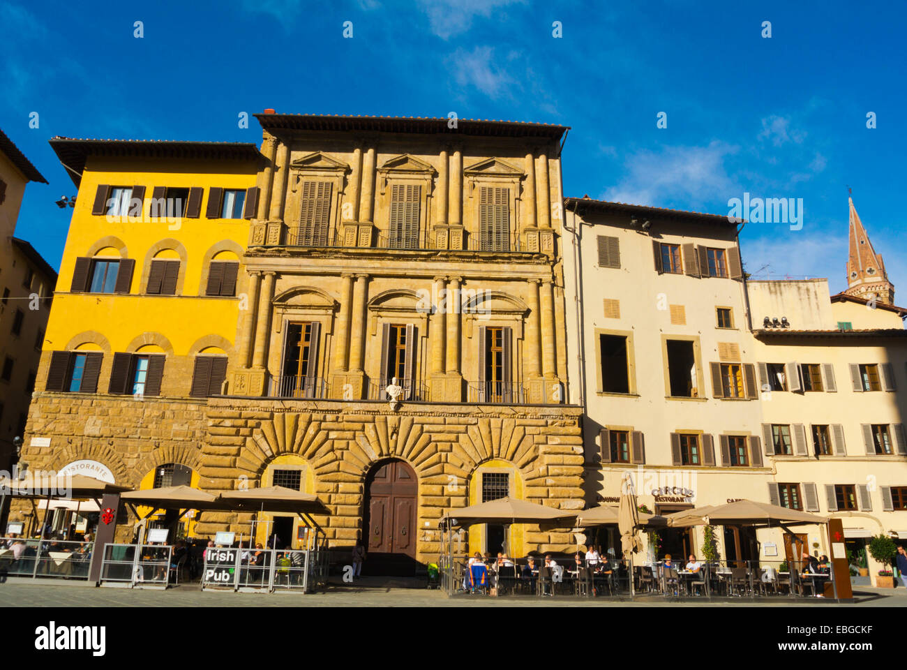 Cafe terraces, Piazza della Signoria square, Florence, Tuscany, Italy ...