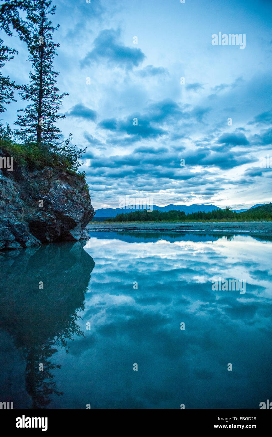 Matanuska River at dusk Stock Photo - Alamy