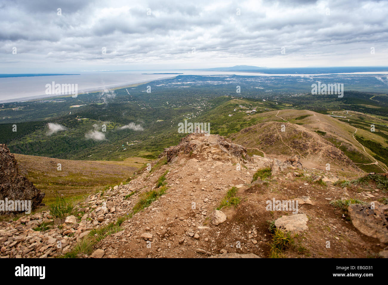 Flat Top Mountain trail, near Anchorage AK, Chugach Mountains Stock ...