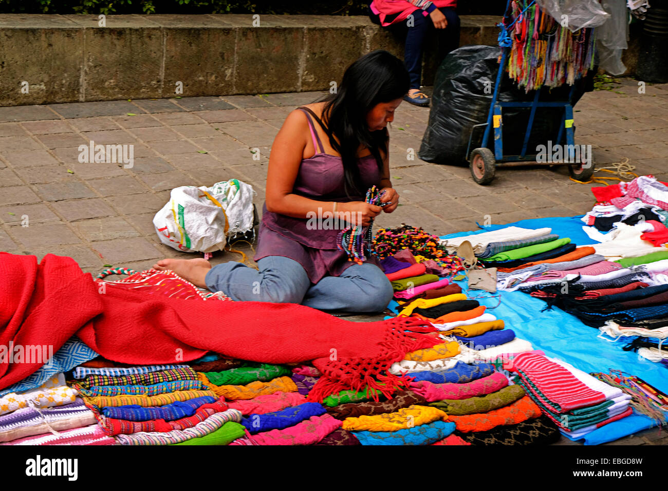 Street Trader Indian Zapotec woman Oaxaca Mexico Stock Photo - Alamy