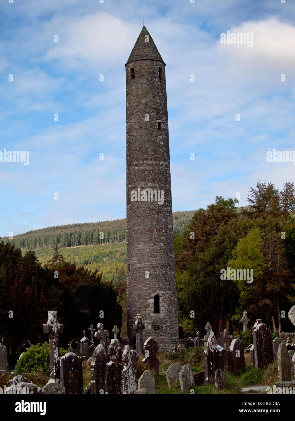 The ancient monastic settlement of Glendalough in County Wicklow ...