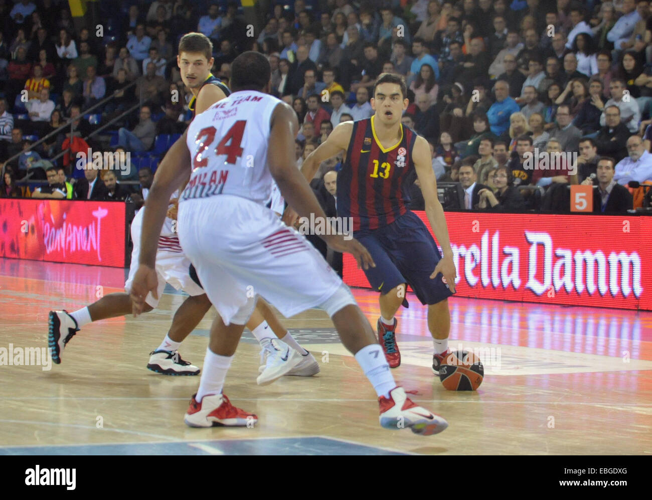 Samardo Samuels (left) of Milan and Czech player Tomas Satoransky of FC ...