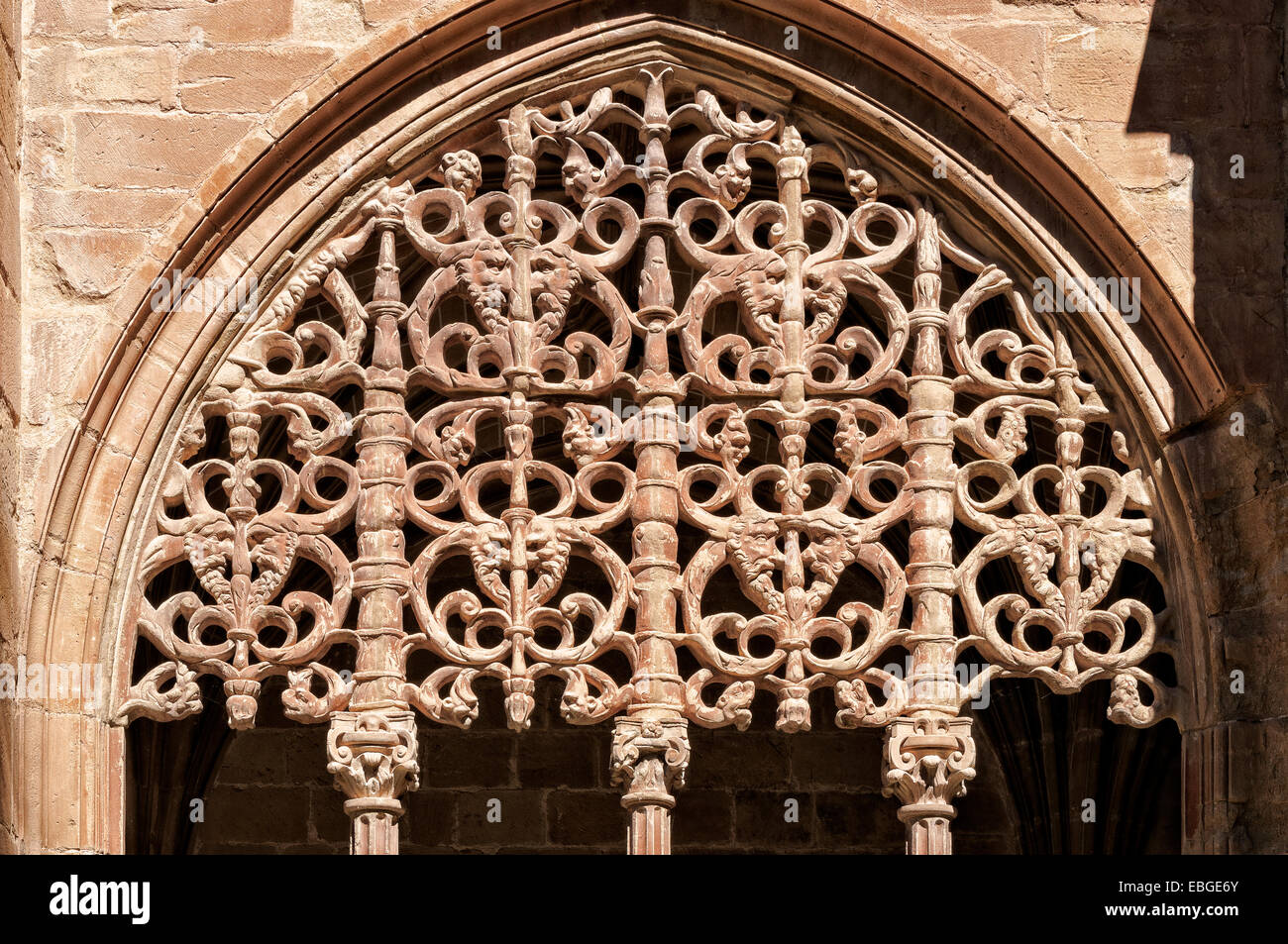Abbatial church of Santa Maria La Real, dated 15th century, cloister in ...