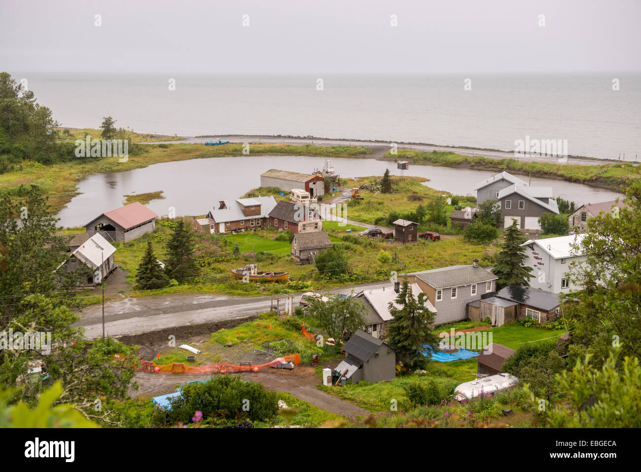 Small Russian village in Ninilchik, Alaska Stock Photo - Alamy