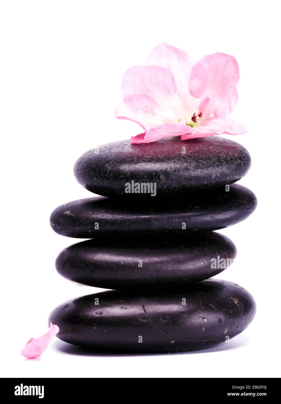 Spa stones on white background Stock Photo - Alamy