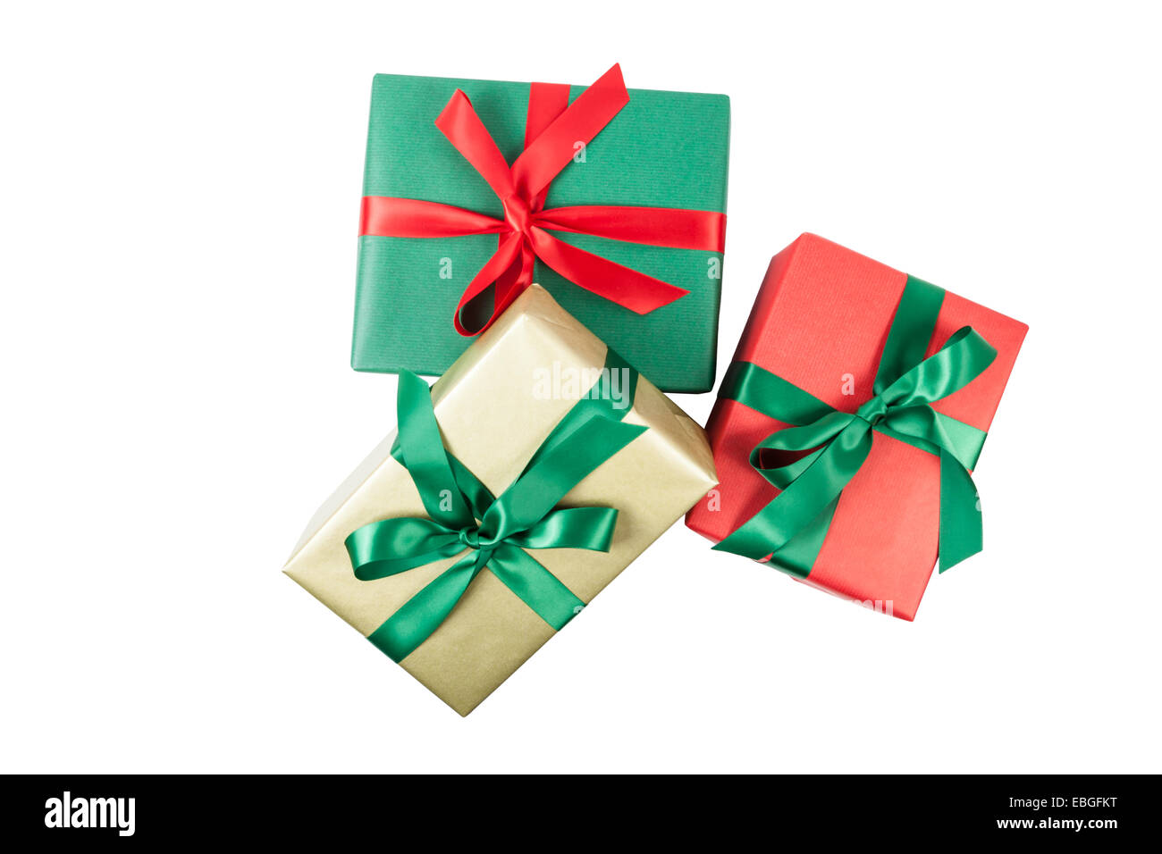 Christmas present pile Cut Out Stock Images & Pictures - Alamy