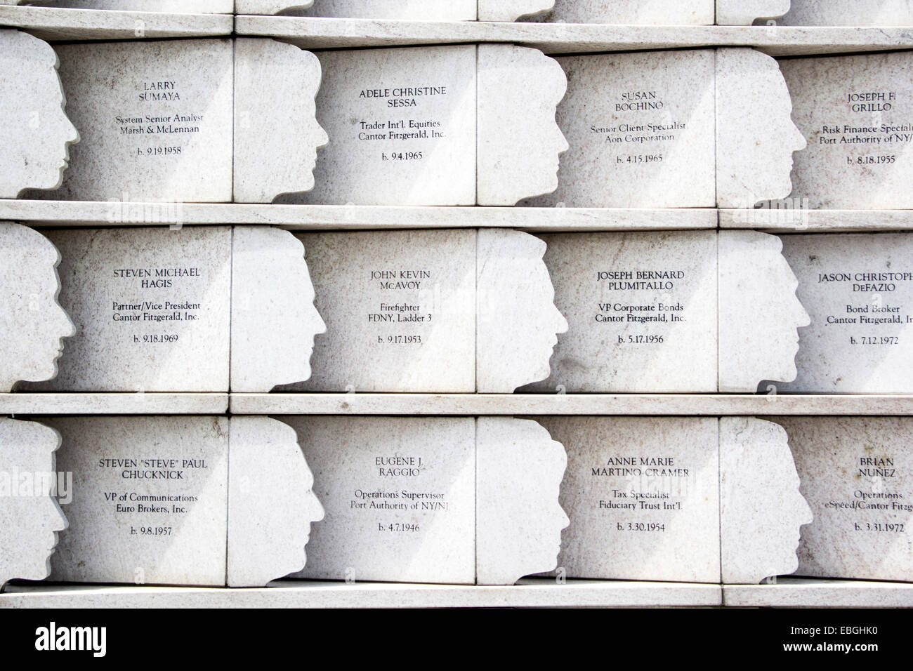 A close up of the "Postcards" memorial in honor of those fallen on ...