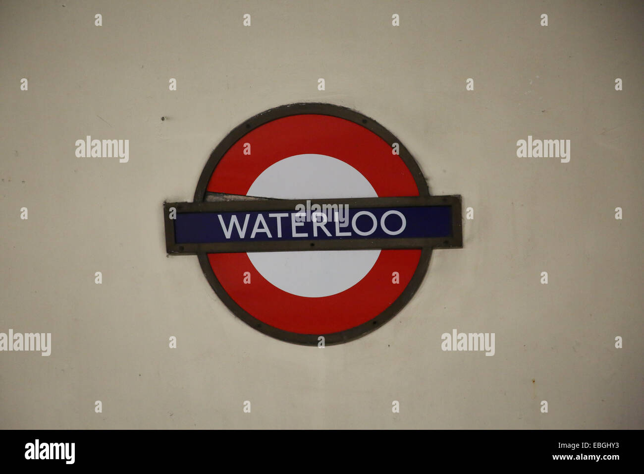 TFL underground sign at Waterloo London Underground station Stock Photo ...