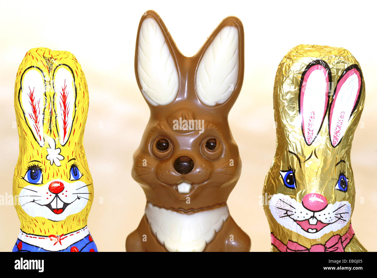 Easter rabbits made of chocolate Stock Photo - Alamy