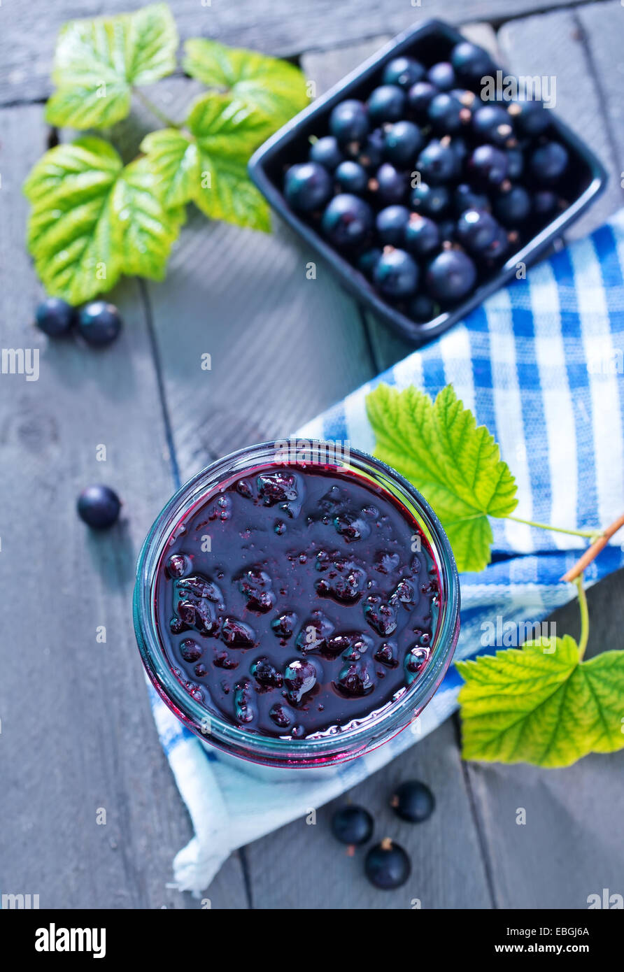 black currant jam Stock Photo - Alamy