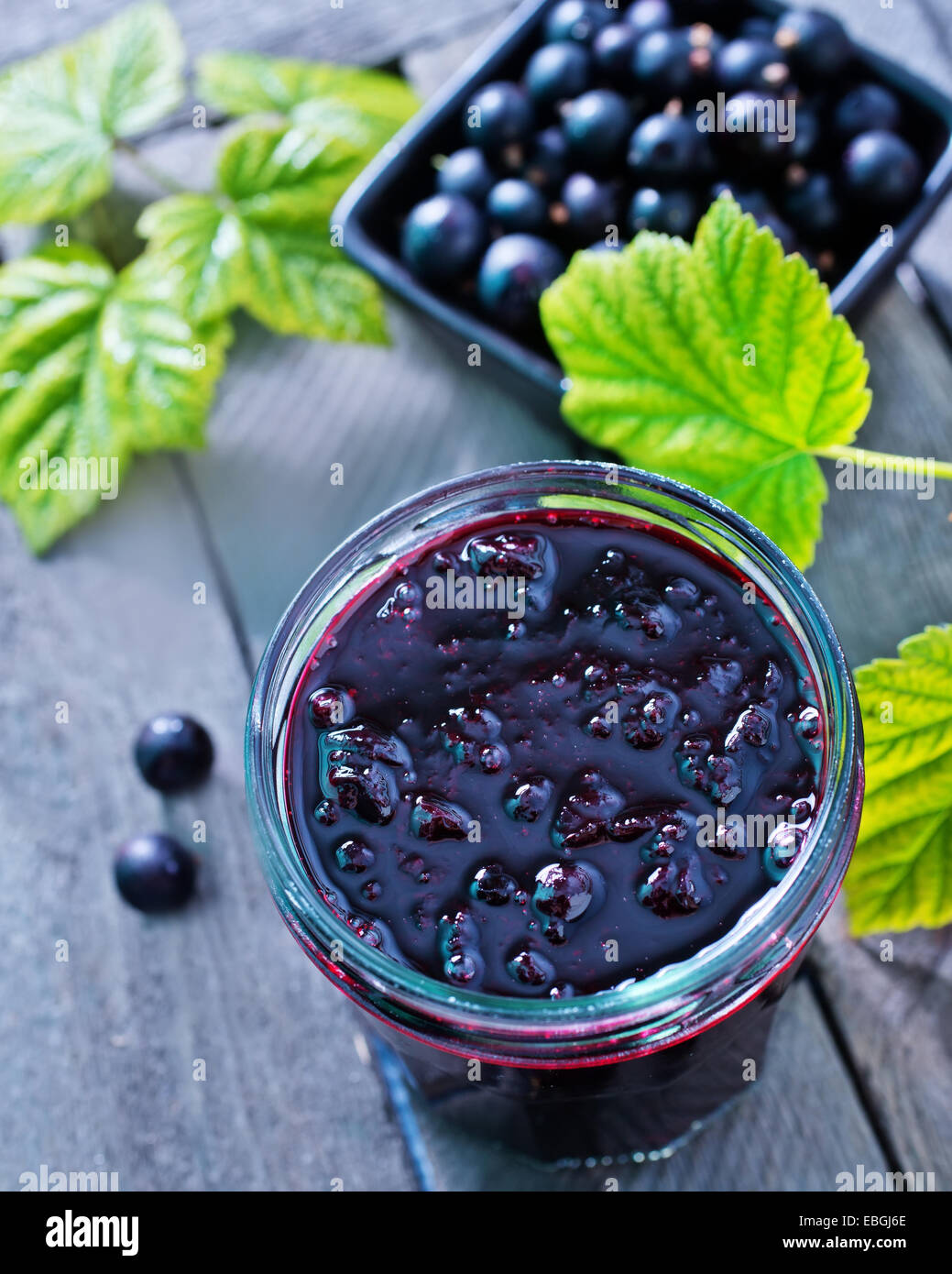 black currant jam Stock Photo - Alamy