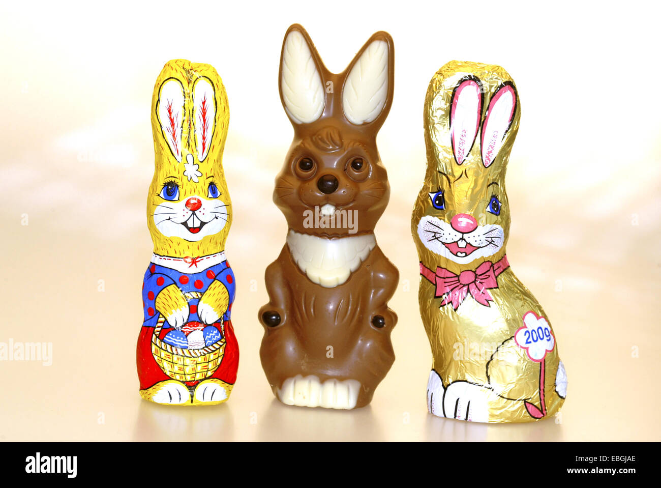 Easter rabbits made of chocolate Stock Photo - Alamy