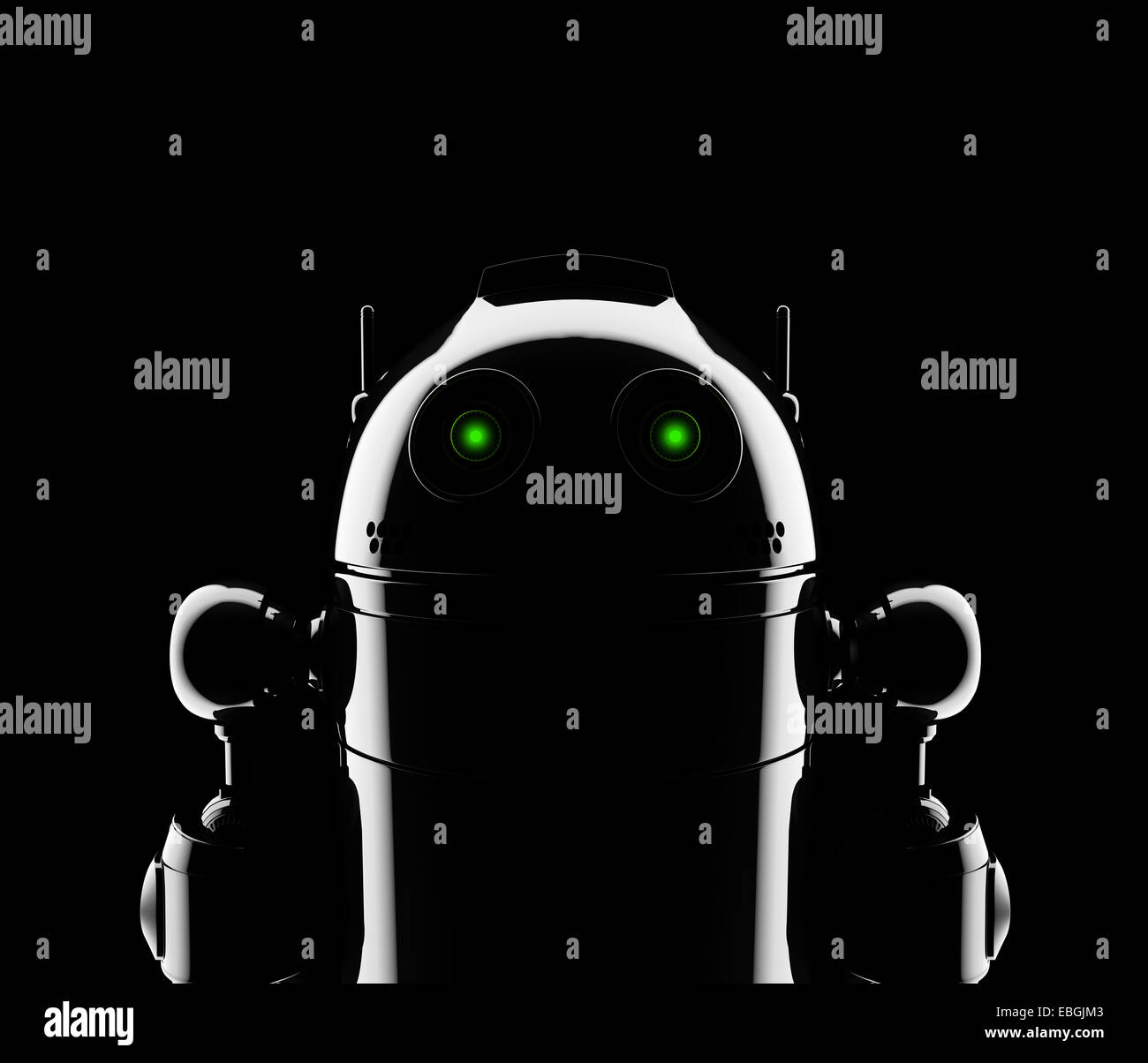 Abstract Robot Silhouette. Still life render over black background ...