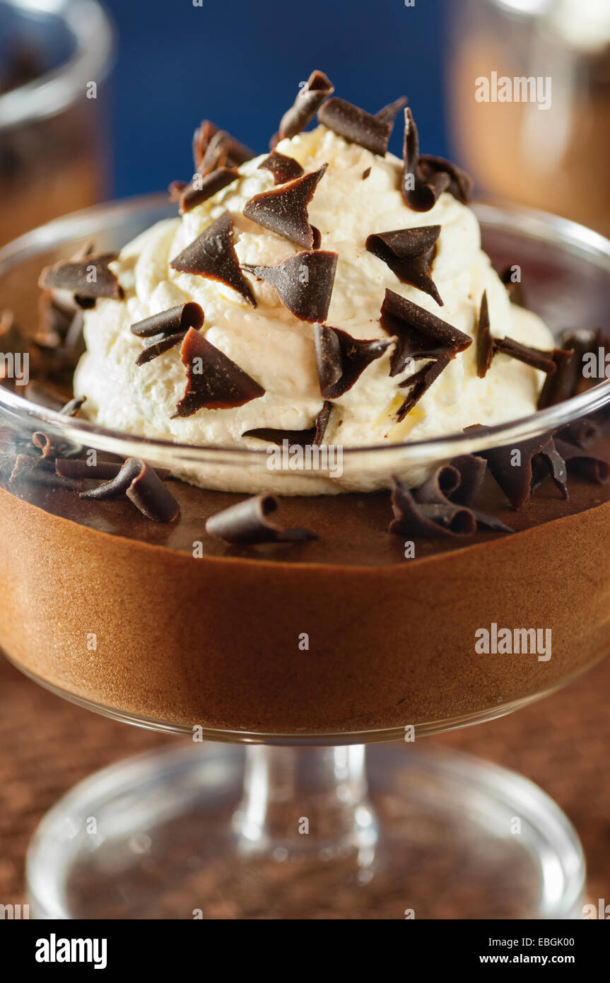 Chocolate mousse dessert Stock Photo - Alamy