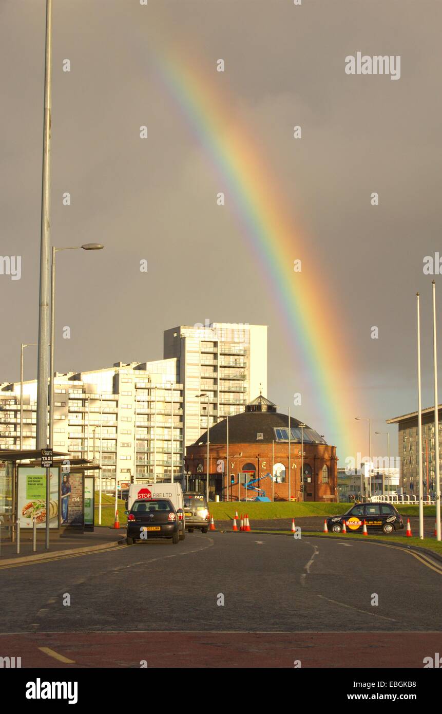 Rainbow above the North Rotunda in Glasgow, Scotland Stock Photo - Alamy
