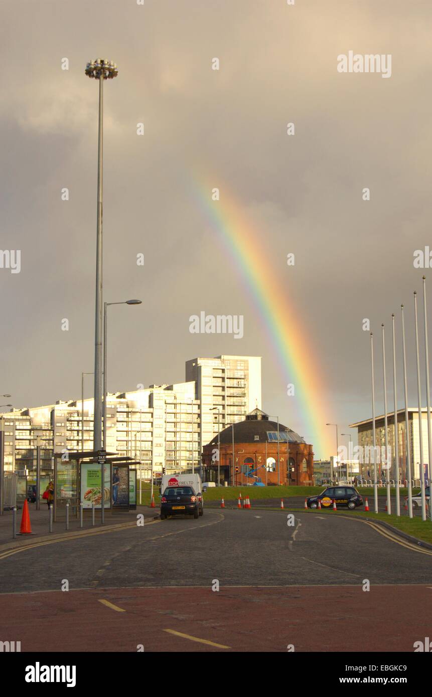 Rainbow above the North Rotunda in Glasgow, Scotland Stock Photo - Alamy
