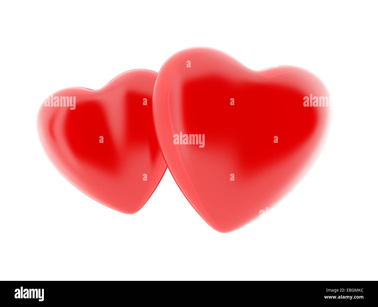 Two sweet 3D hearts Stock Photo - Alamy