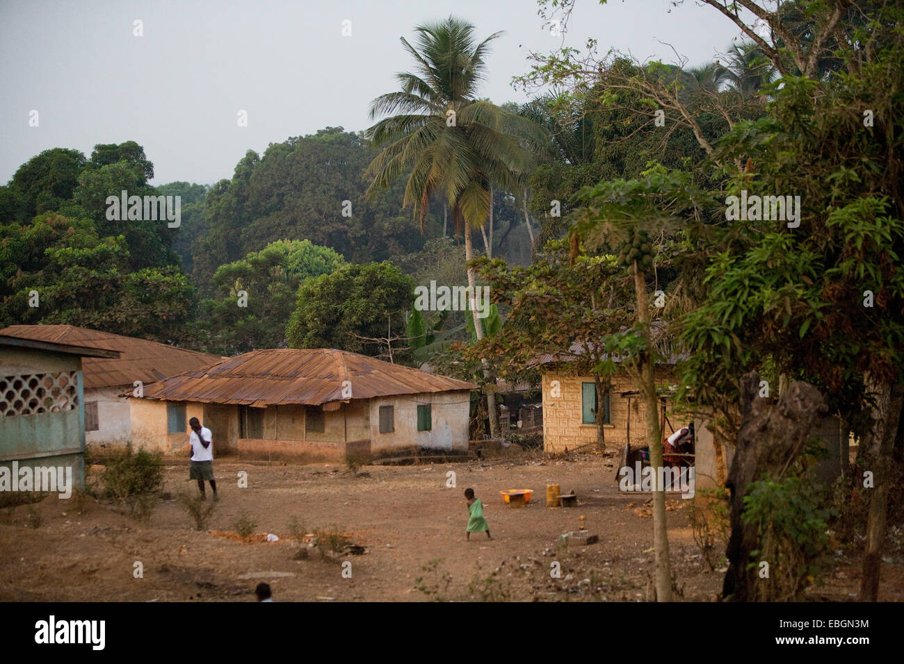 Residential neighborhood in Port Loko, Sierra Leone, West Africa Stock ...