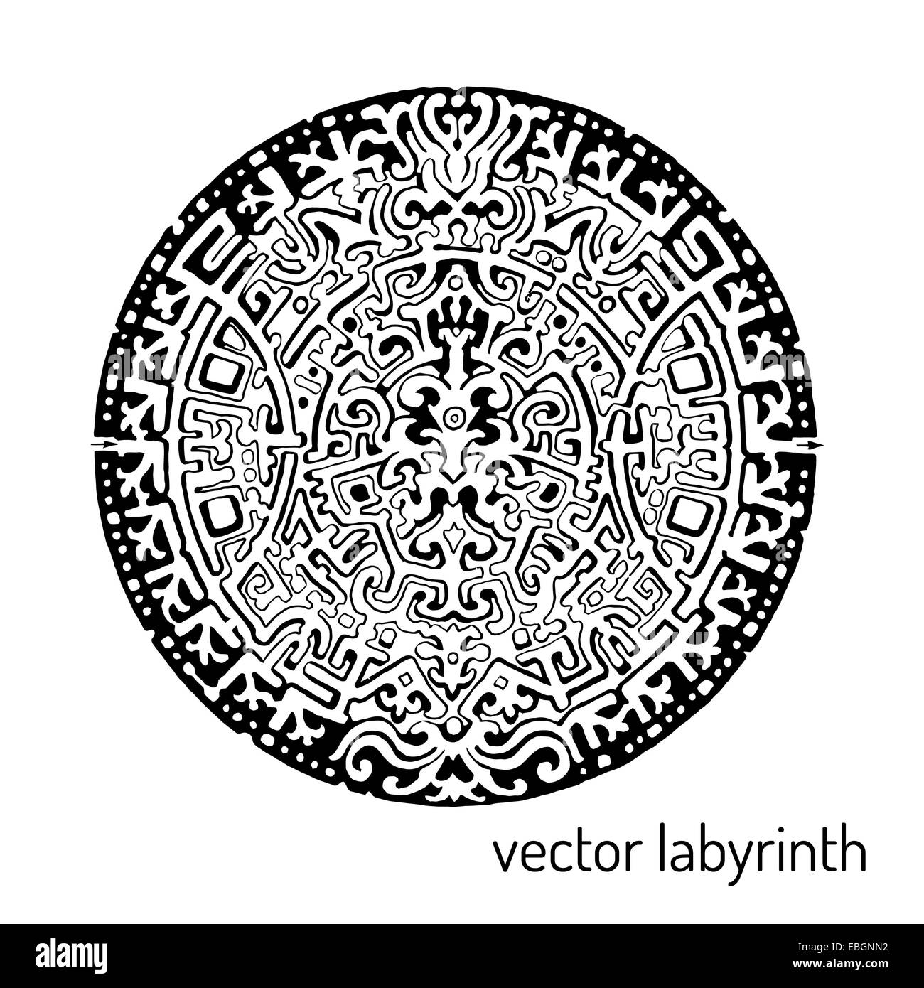 Ornamental maze Black and White Stock Photos & Images - Alamy