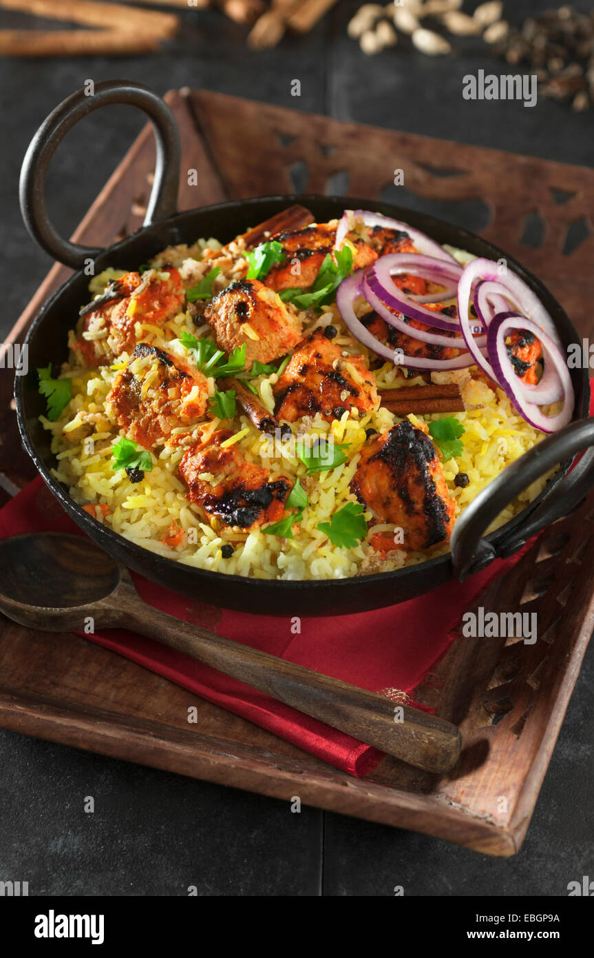 Chicken tikka biryani. Food India Stock Photo - Alamy