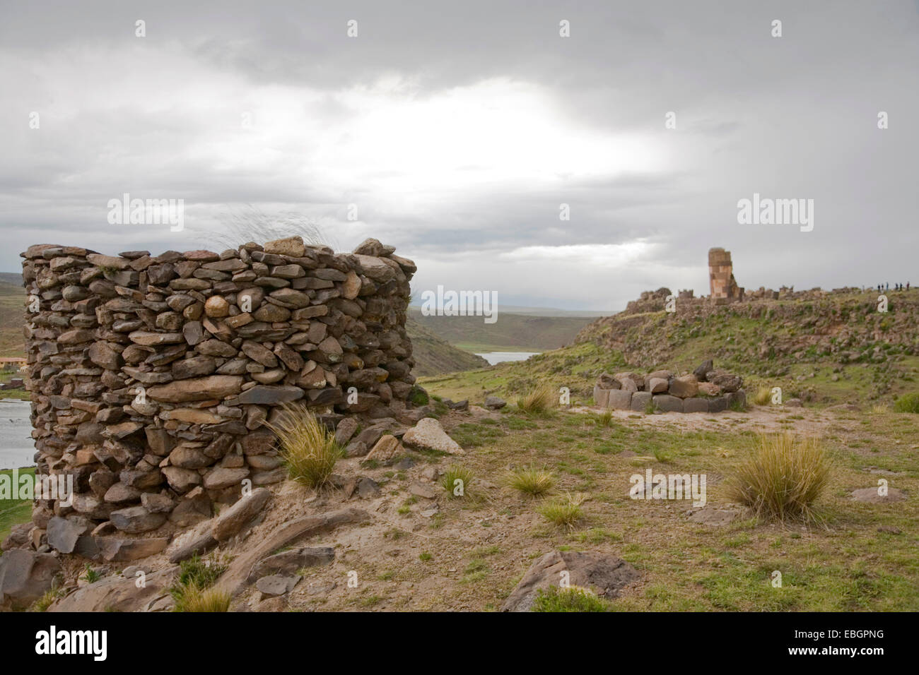 chullpas at Sillustani, Peru, Puno Stock Photo - Alamy