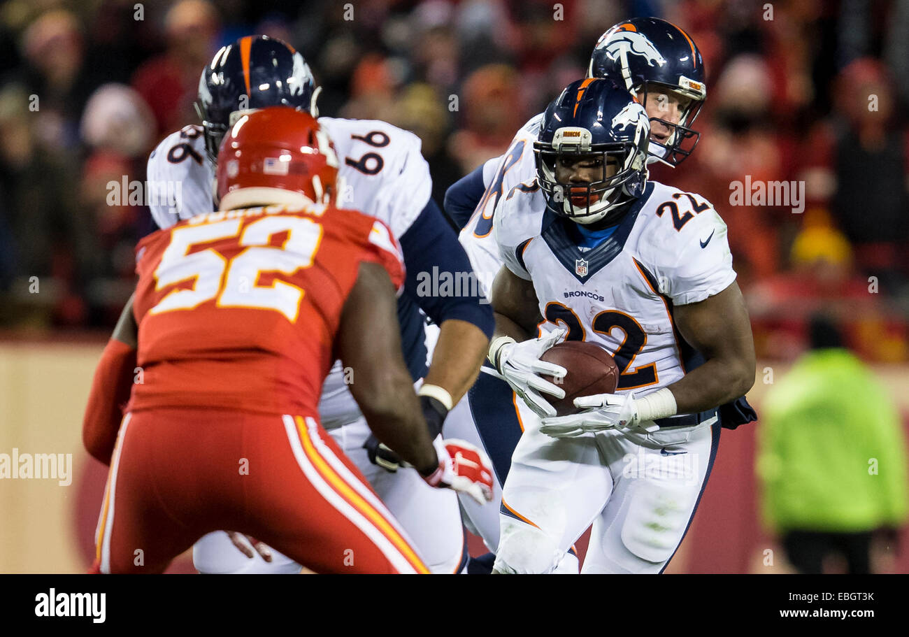 Kansas City, MO, USA. 30th Nov, 2014. Denver Broncos running back C.J ...