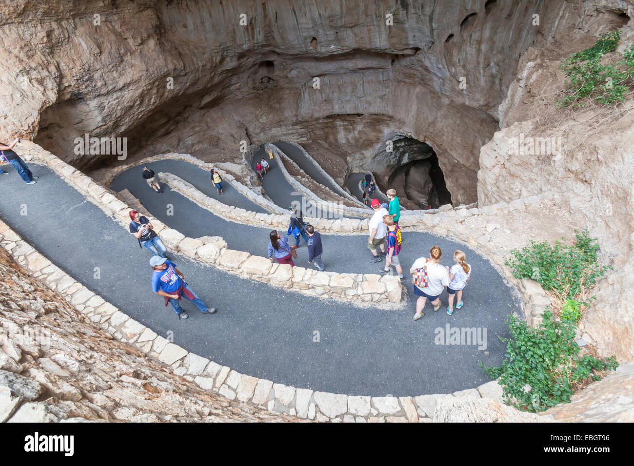 Visitors entering the caves in Carlsbad Caverns in Carlsbad, New Mexico ...
