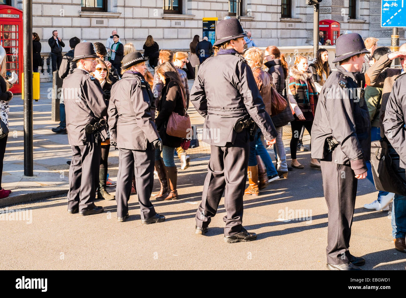 Police & People on Whitehall - London Stock Photo - Alamy
