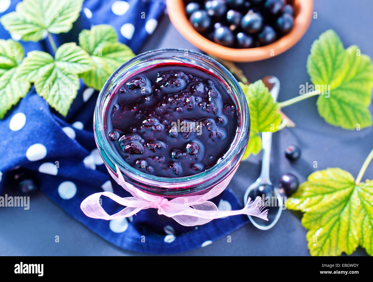 black currant jam Stock Photo - Alamy