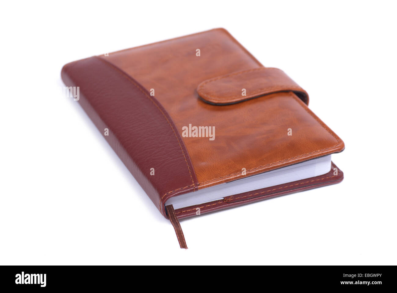 Brown leather notebook isolated on white background Stock Photo - Alamy