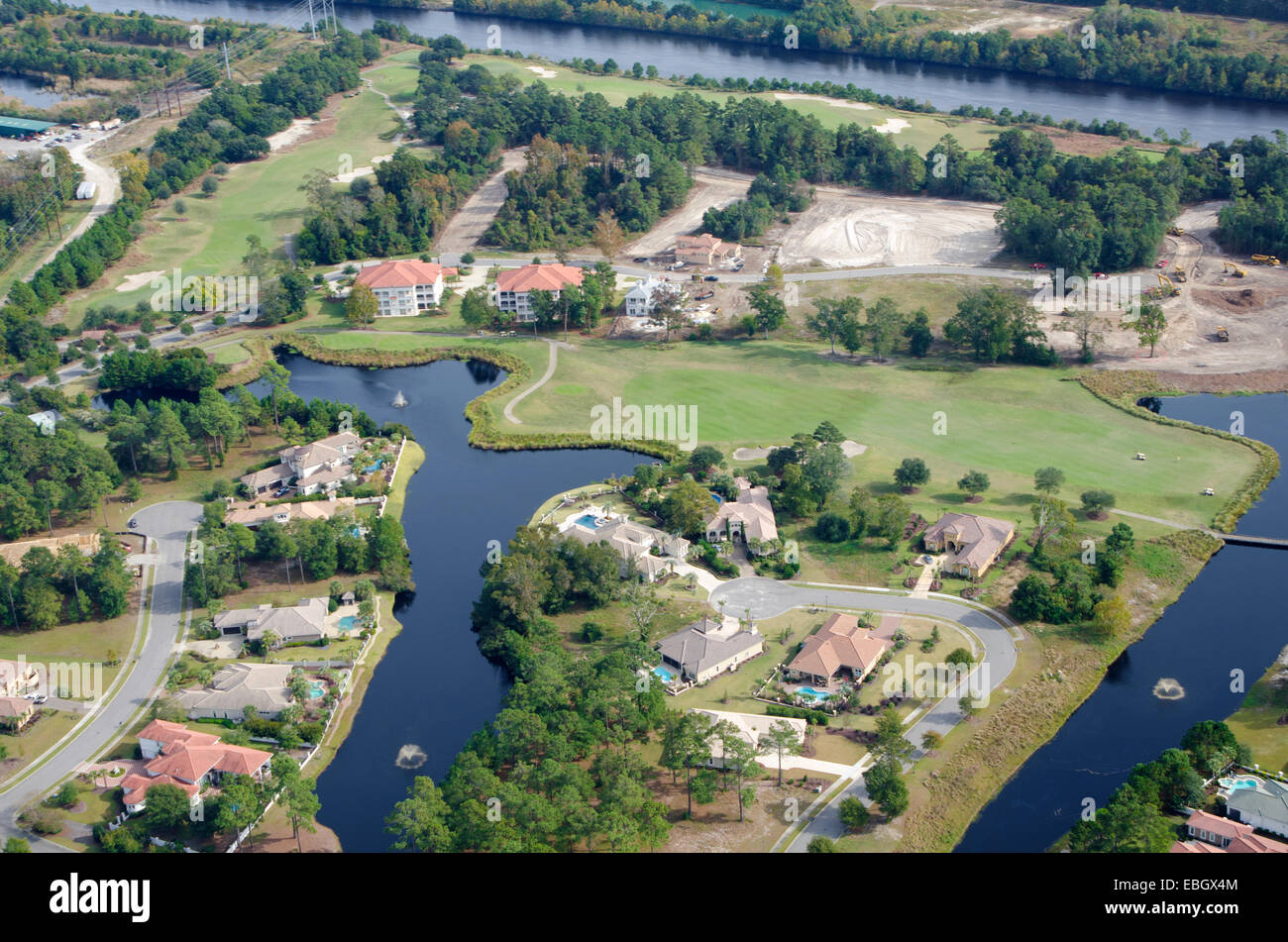 Planned Community Aerial View of Myrtle Beach, South Carolina Stock ...