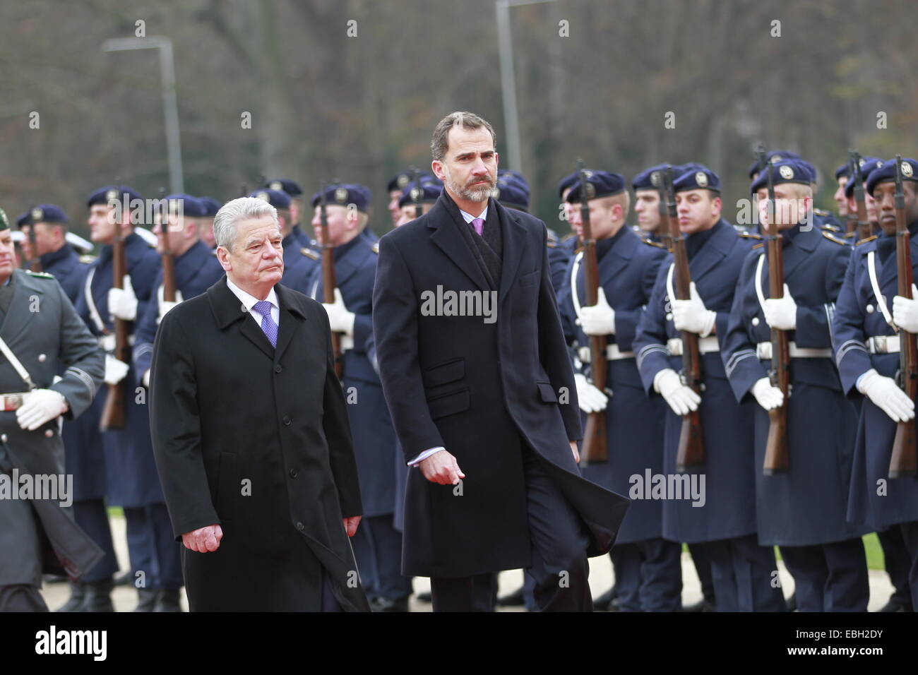 Berlin, Germany. 1st December, 2014. King Felipe VI (R) accompanied by ...
