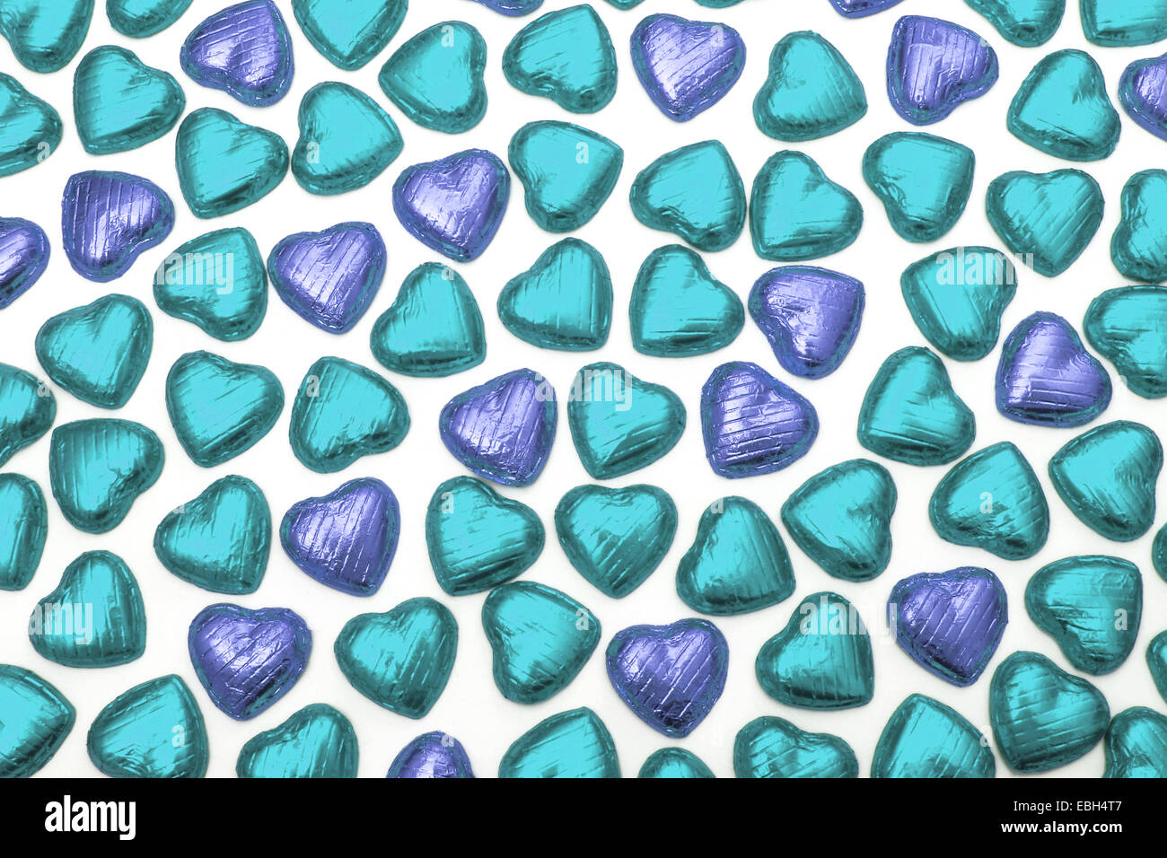 blue and turquoise chocolate hearts Stock Photo - Alamy