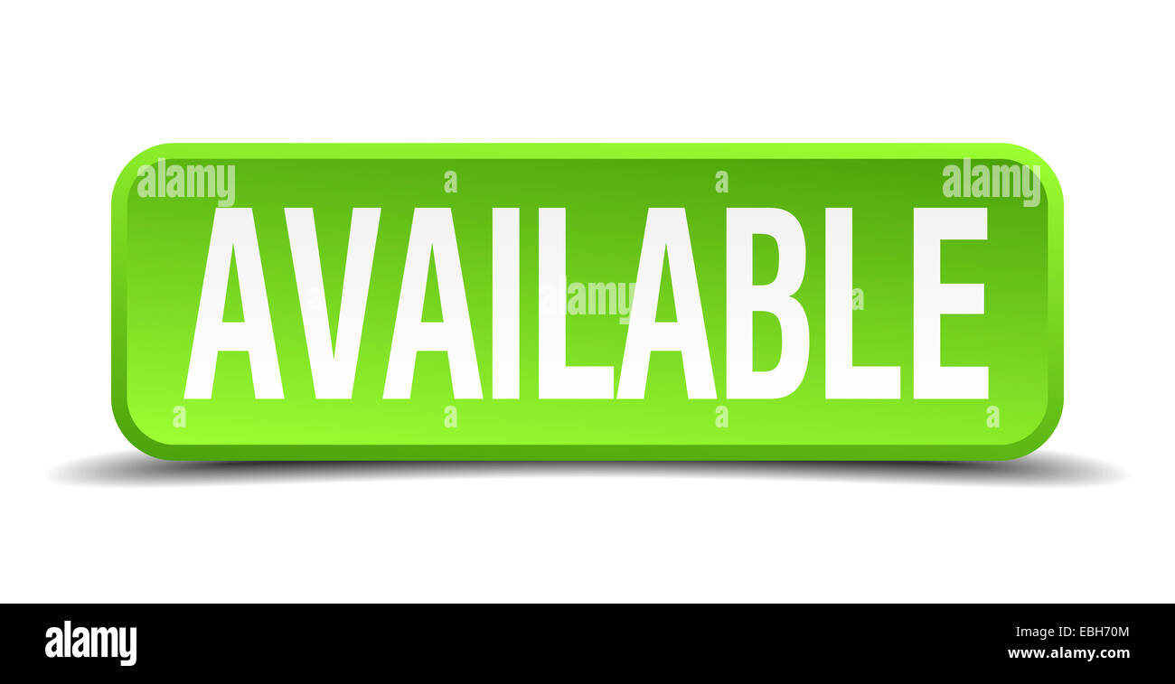 available green 3d realistic square isolated button Stock Photo - Alamy