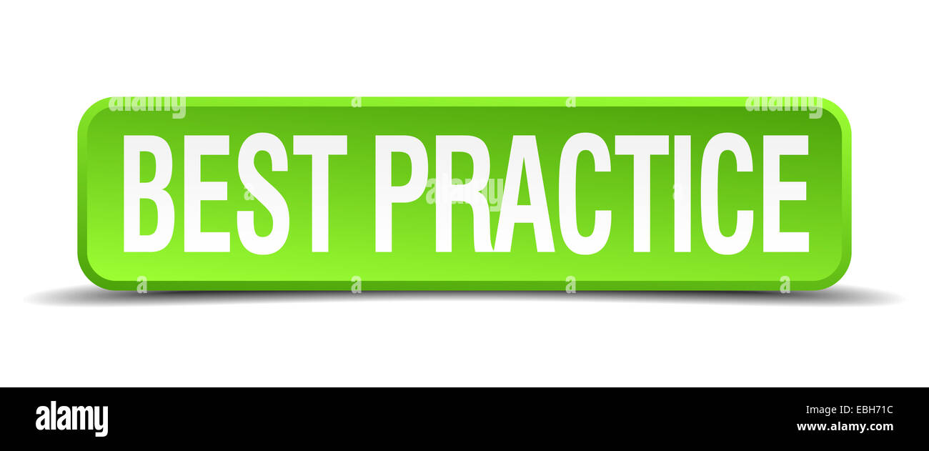 best practice green 3d realistic square isolated button Stock Photo - Alamy