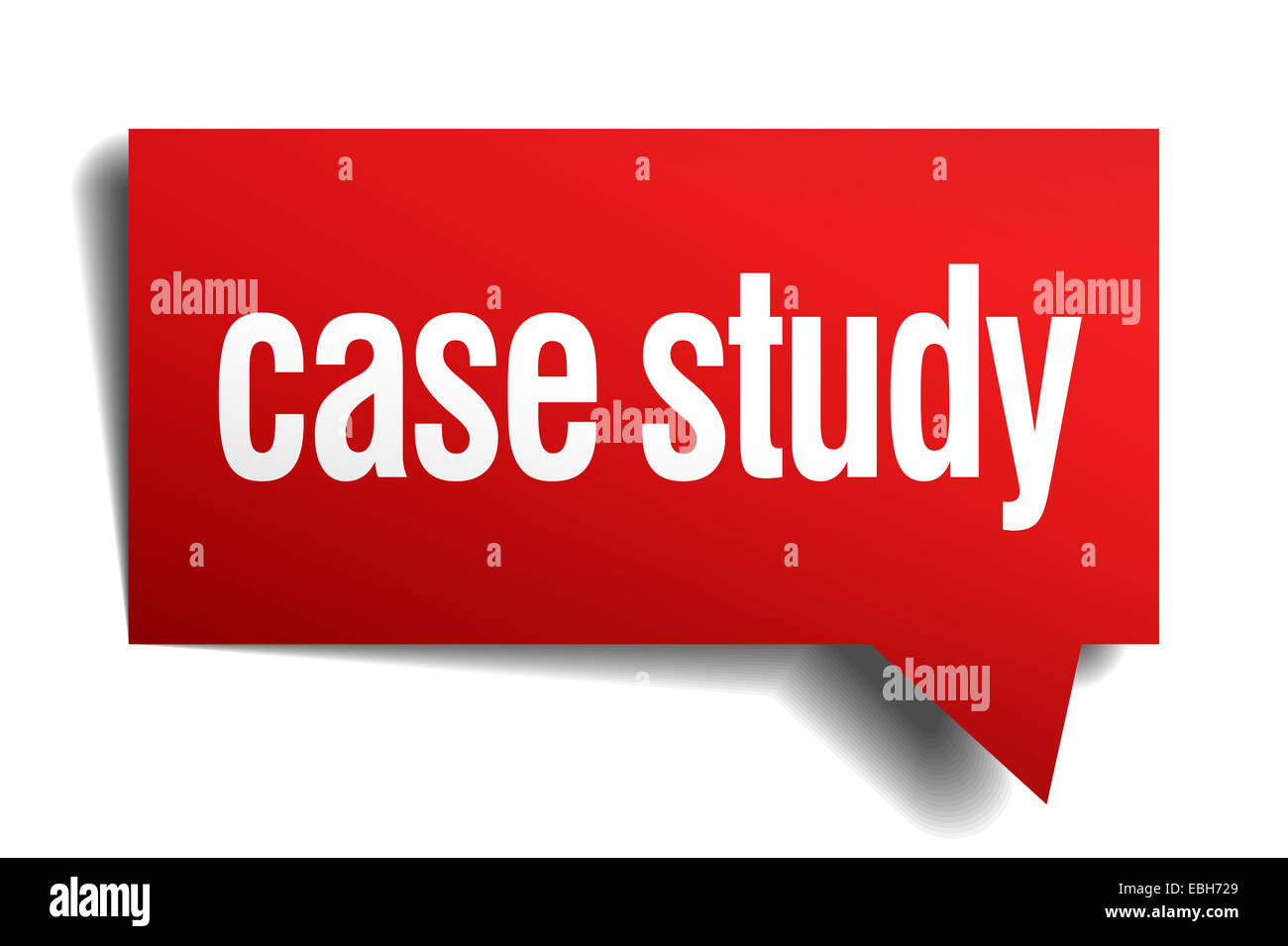 case study red 3d realistic paper speech bubble Stock Photo - Alamy