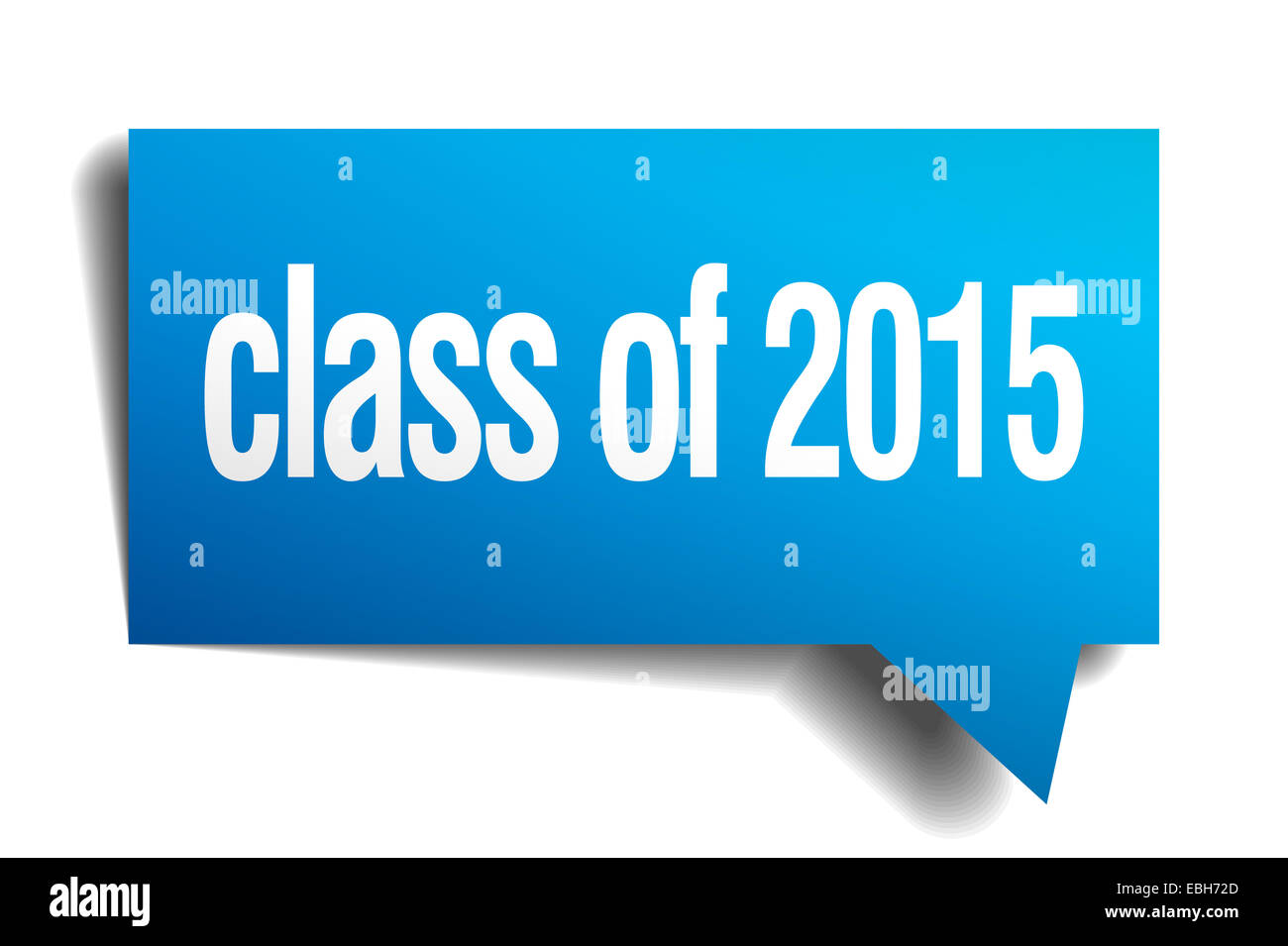 class of 2015 blue 3d realistic paper speech bubble Stock Photo - Alamy