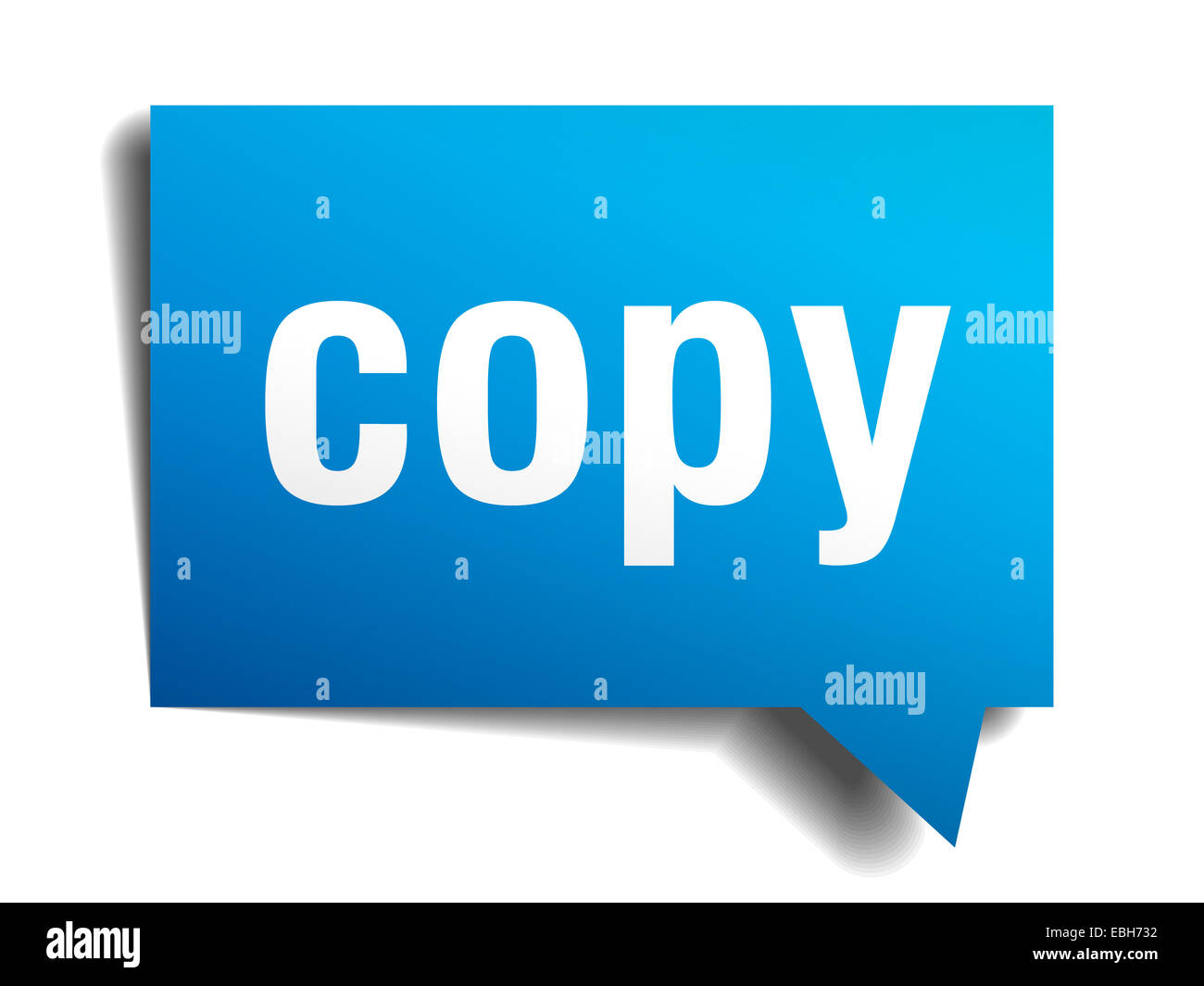 Copy blue 3d realistic paper speech bubble isolated on white Stock ...