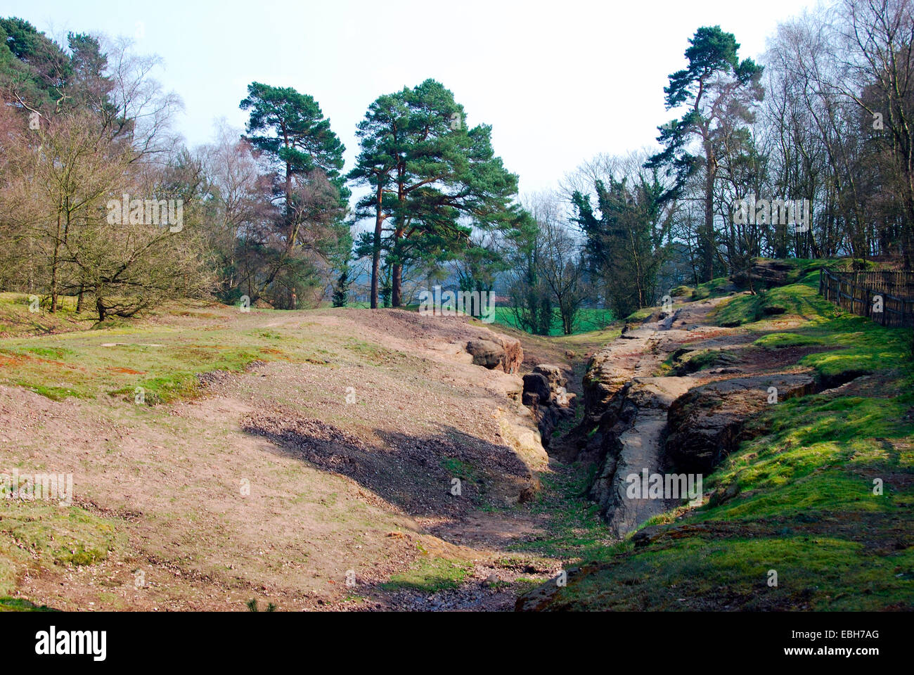 Engine Vein copper workings, Alderley Edge, Cheshire, UK Stock Photo ...