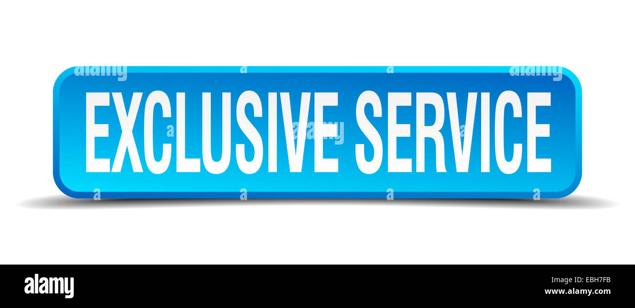exclusive service blue 3d realistic square isolated button Stock Photo ...