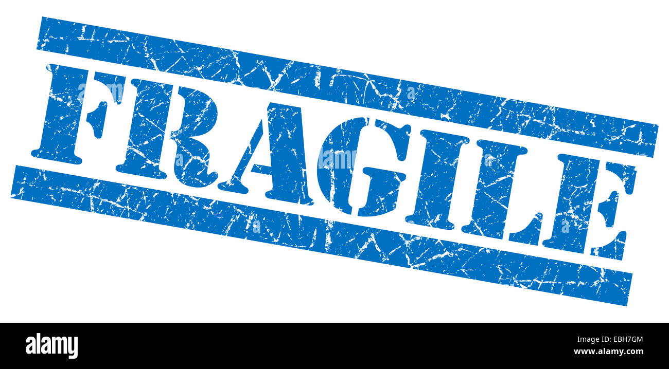 Fragile blue grunge stamp Stock Photo - Alamy