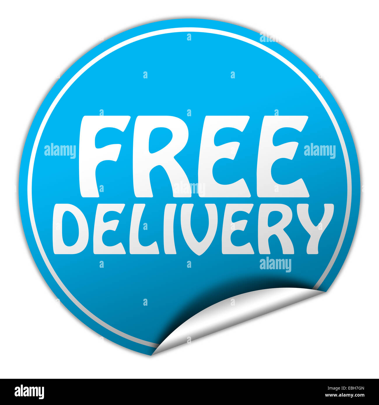 FREE DELIVERY round blue sticker on white background Stock Photo - Alamy