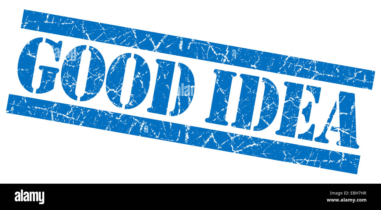 Good idea blue grunge stamp Stock Photo - Alamy