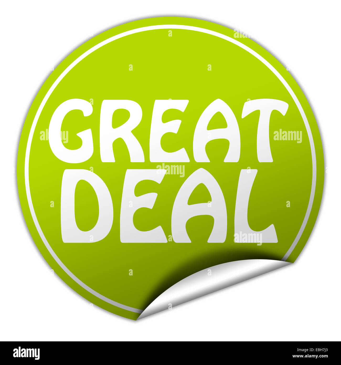 great deal round green sticker on white background Stock Photo - Alamy